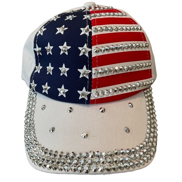 Accessories | New Womans Red White Boom Hat Flag Hat Patriotic Ball Cap ...